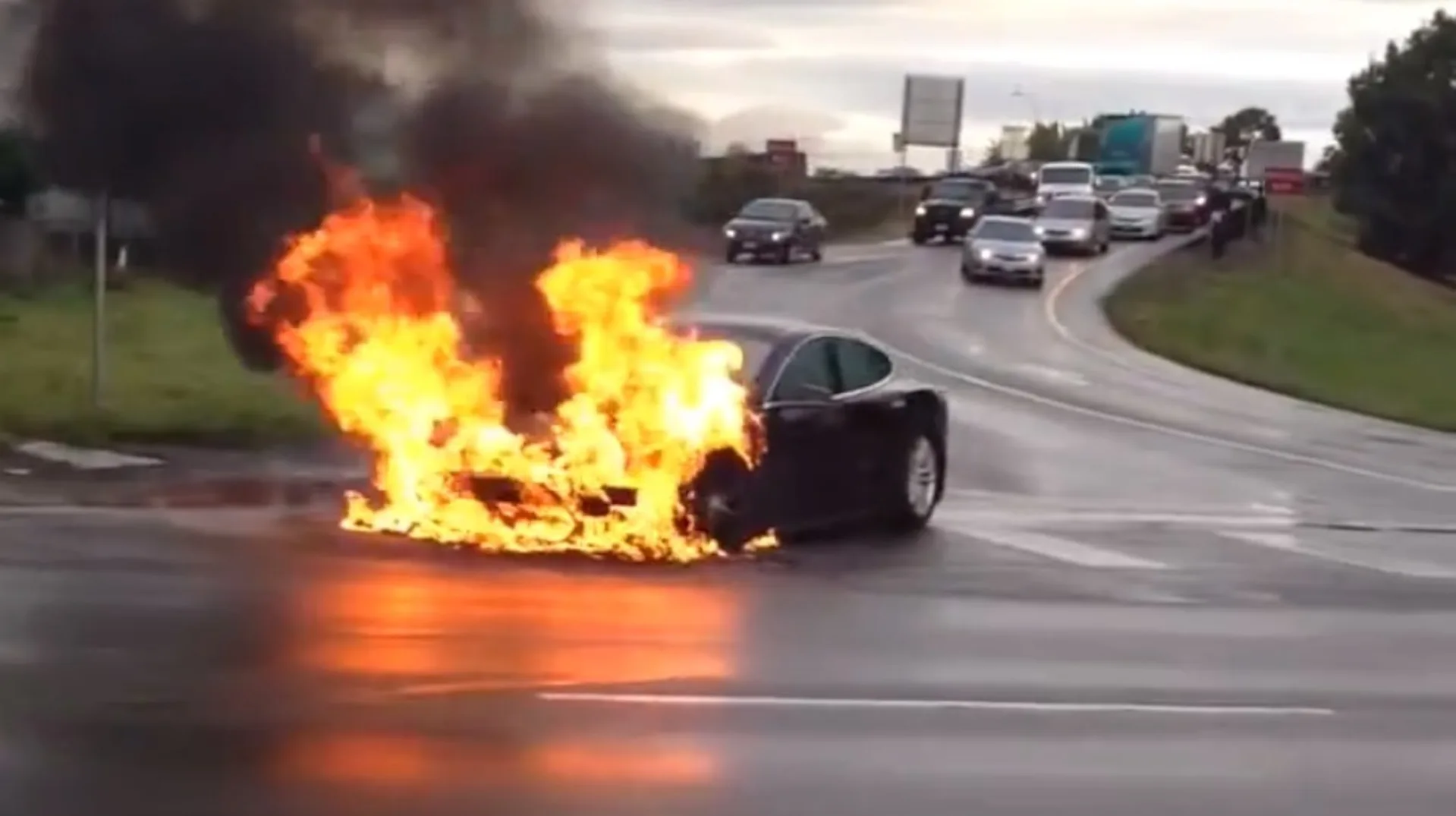 This Is A Tesla Model S, And It's On Fire - Fast Company