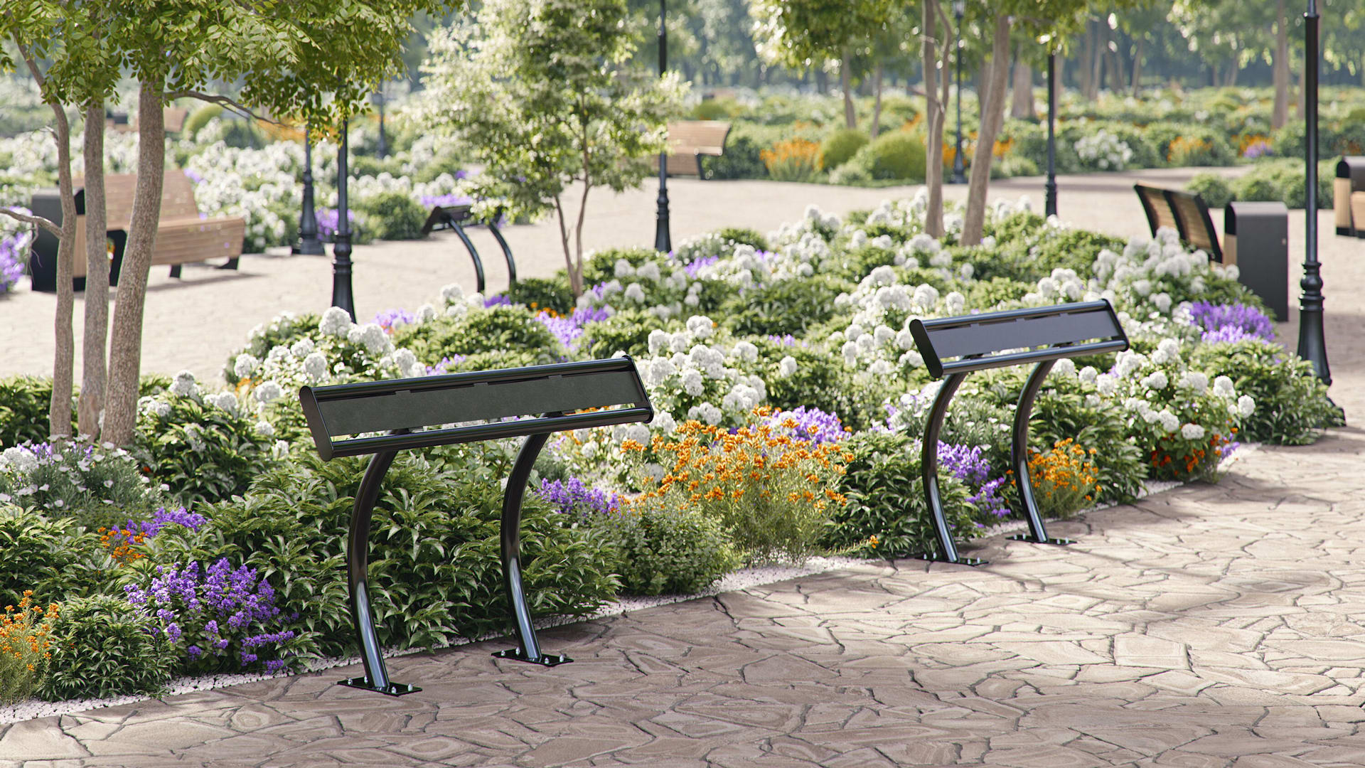 The leaning rail is the new bench. Not every butt is happy about it ...