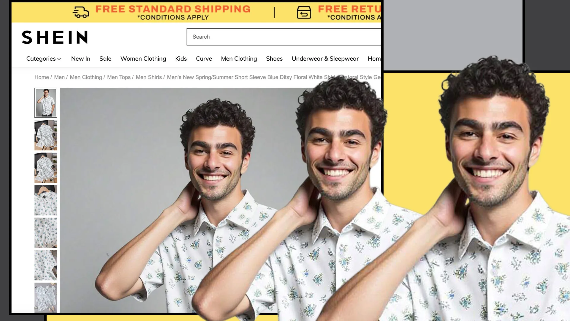 Luigi Mangione appears on Shein as a model for a gentleman's shirt ...