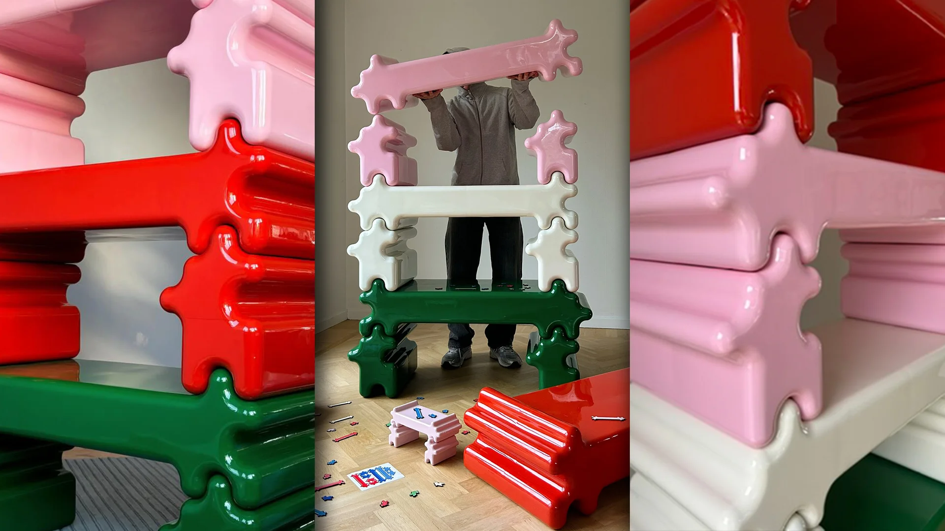 Gustaf Westman’s latest whimsical design is a modular puzzle shelf ...