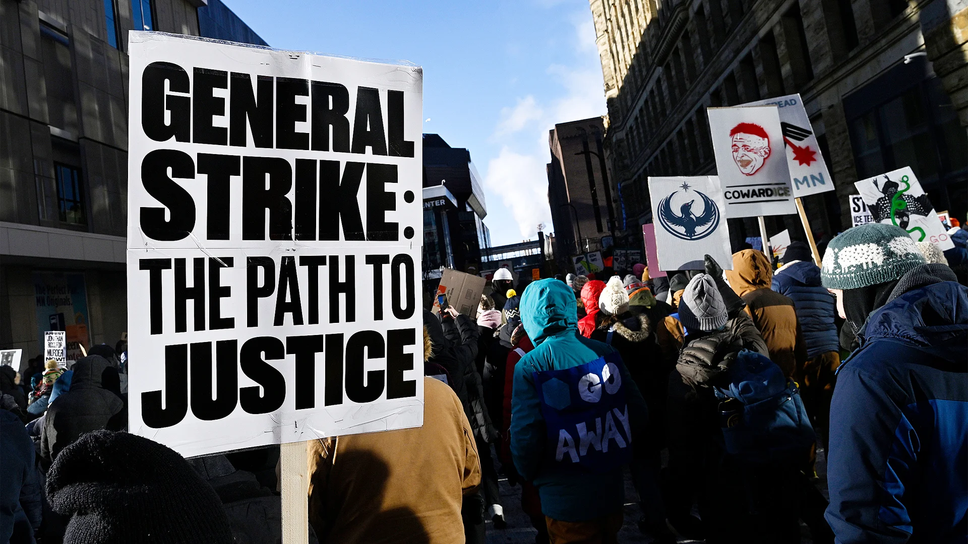 The General Strike: Thousands of people hit the Trump administration ...