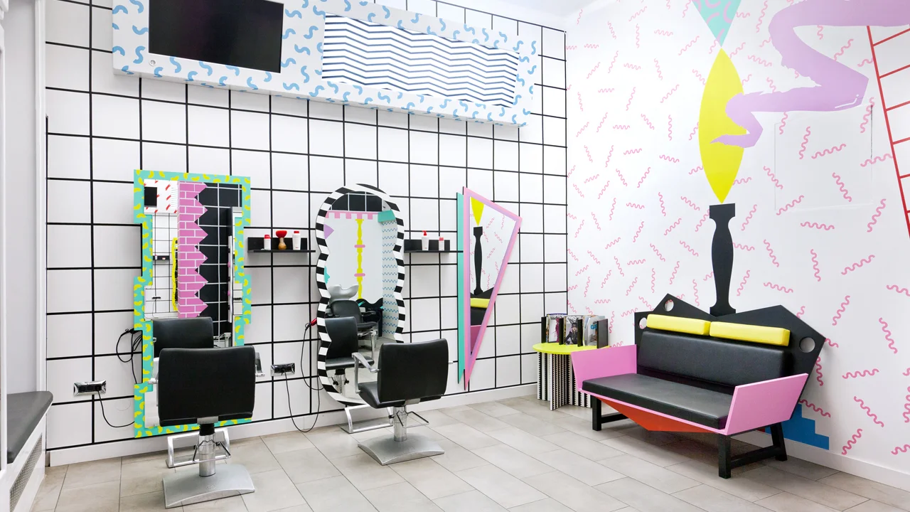 A Hair Salon That Harks Back To The Wackiest Days Of 1980s Design ...