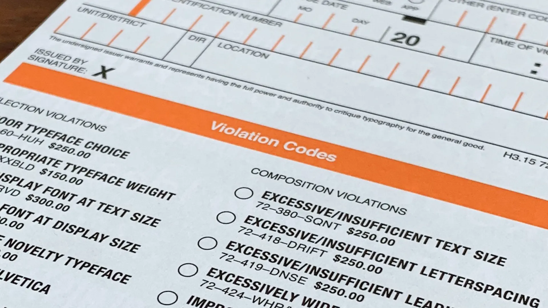 Write people up for their design crimes with this ticket book - Fast ...