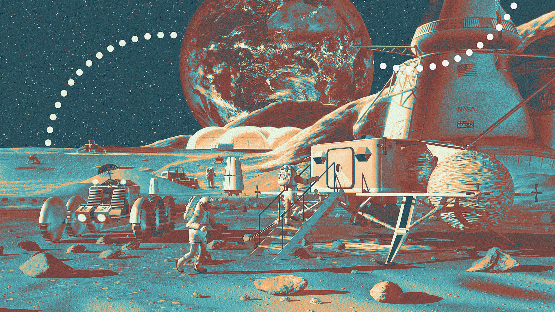 how to draw a moon base