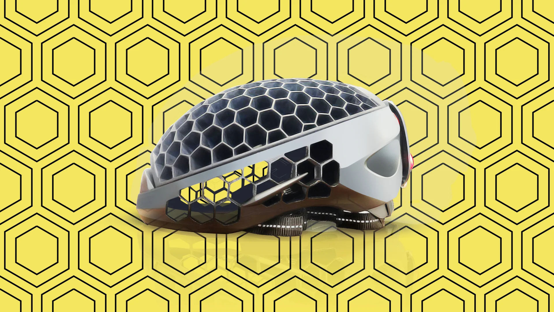 This honeycomb-shaped bike helmet folds to fit in your bag - Fast Company