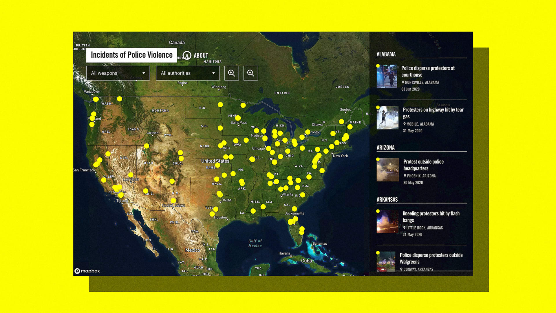 This interactive map shows police violence during protests - Fast Company