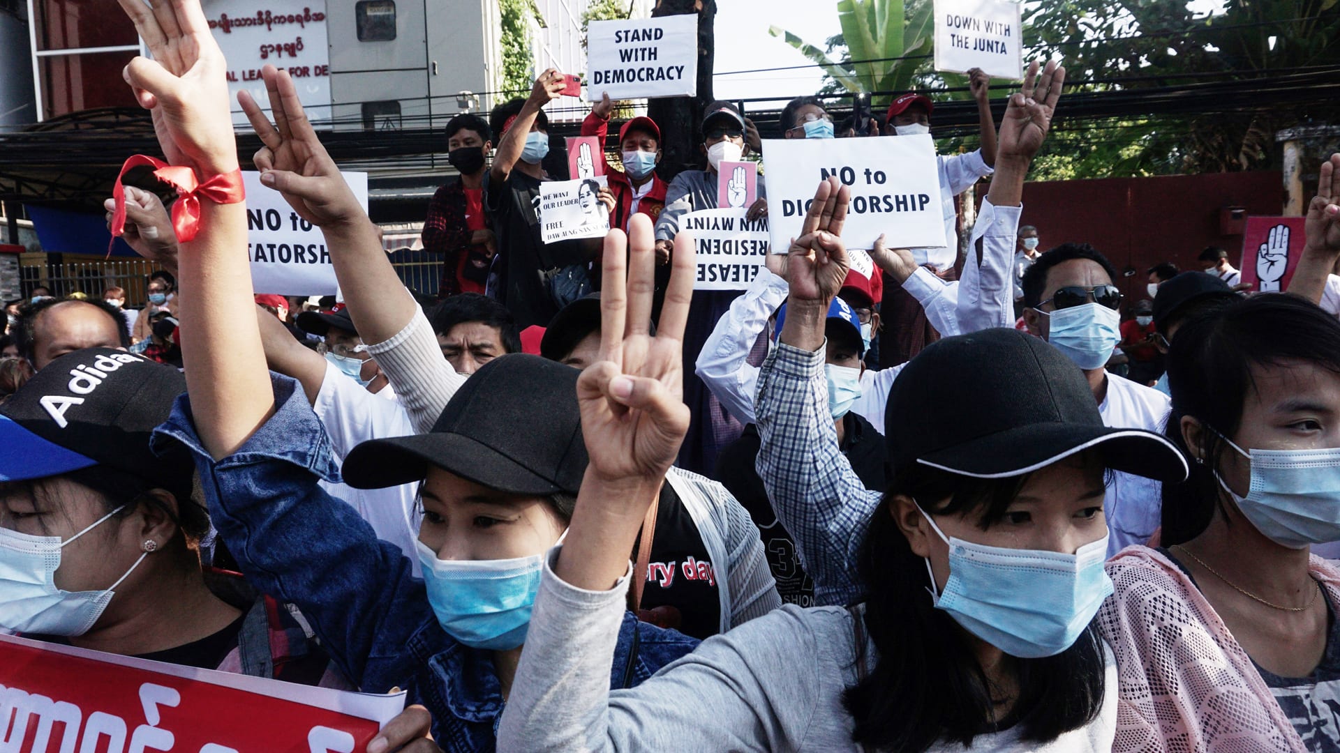 Myanmar protesters are using the three-finger salute: Here's what it ...