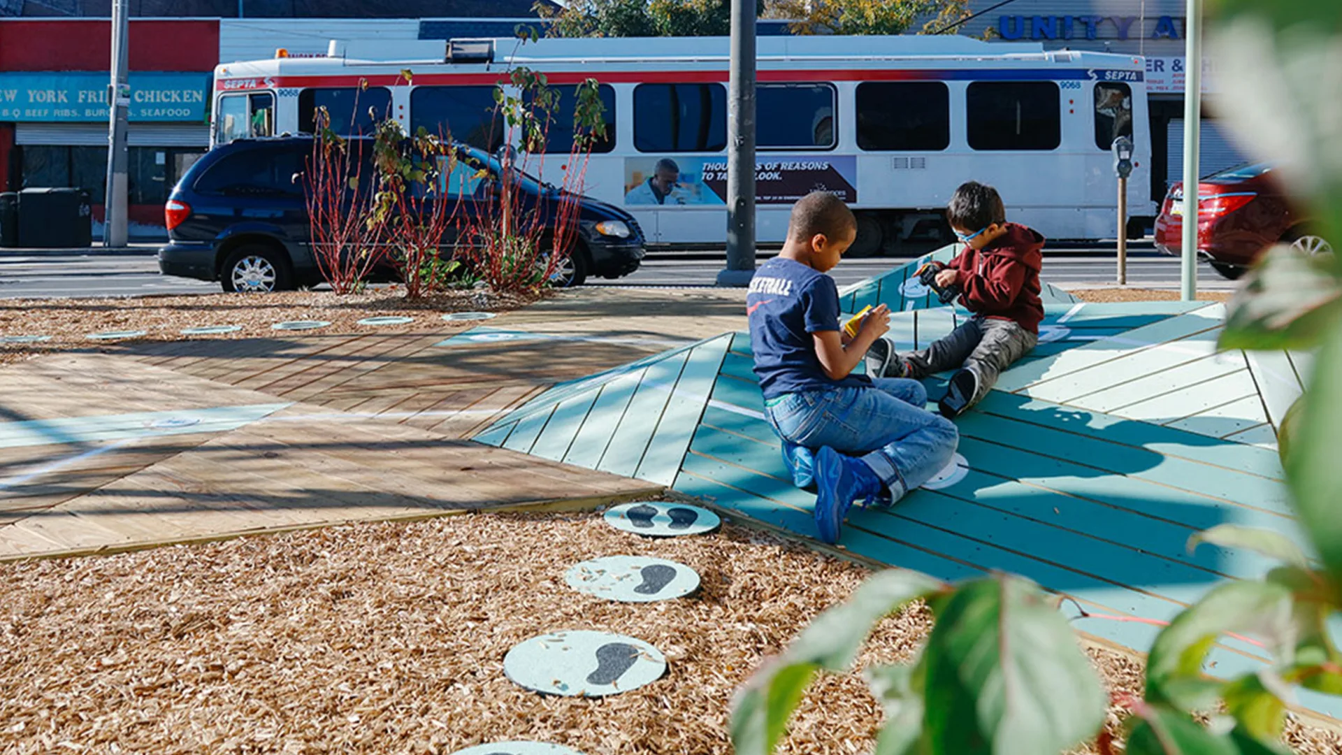 This bus stop doubles as a kids' playground - Fast Company