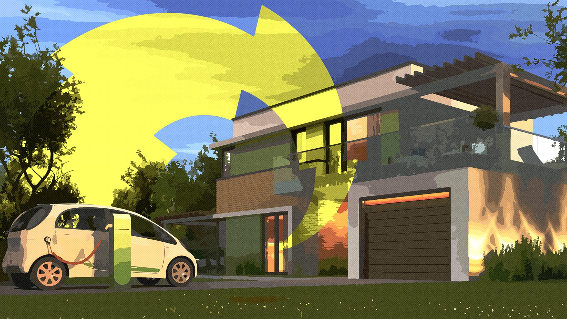 Using electric car to power house store
