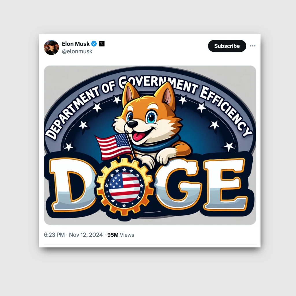 Elon Musk’s D.O.G.E. is getting the meme-ified branding it deserves ...