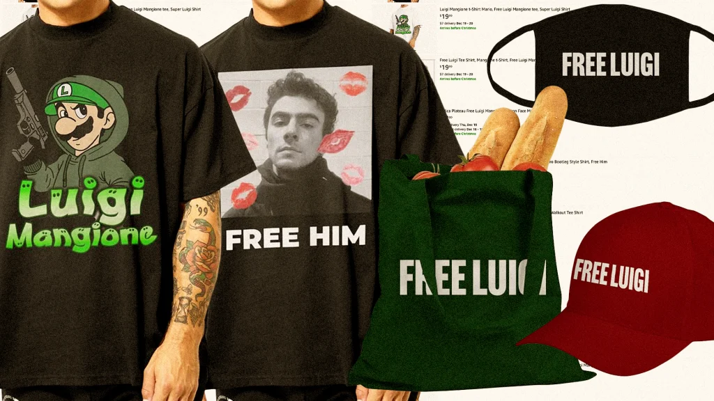 Free Luigi Mangione t-shirts and merchandise appear on Amazon - Fast ...