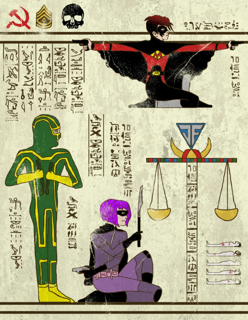 Captain Kirk, Spiderman, and Power Rangers As Egyptian Hieroglyphics ...