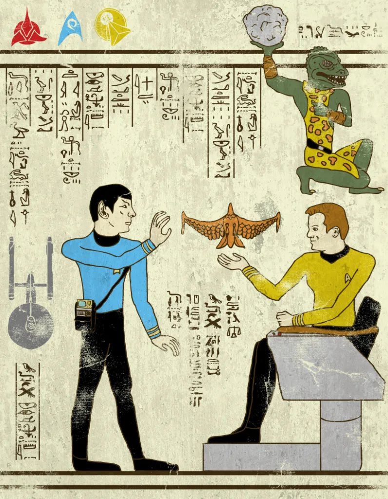 Captain Kirk, Spiderman, and Power Rangers As Egyptian Hieroglyphics ...