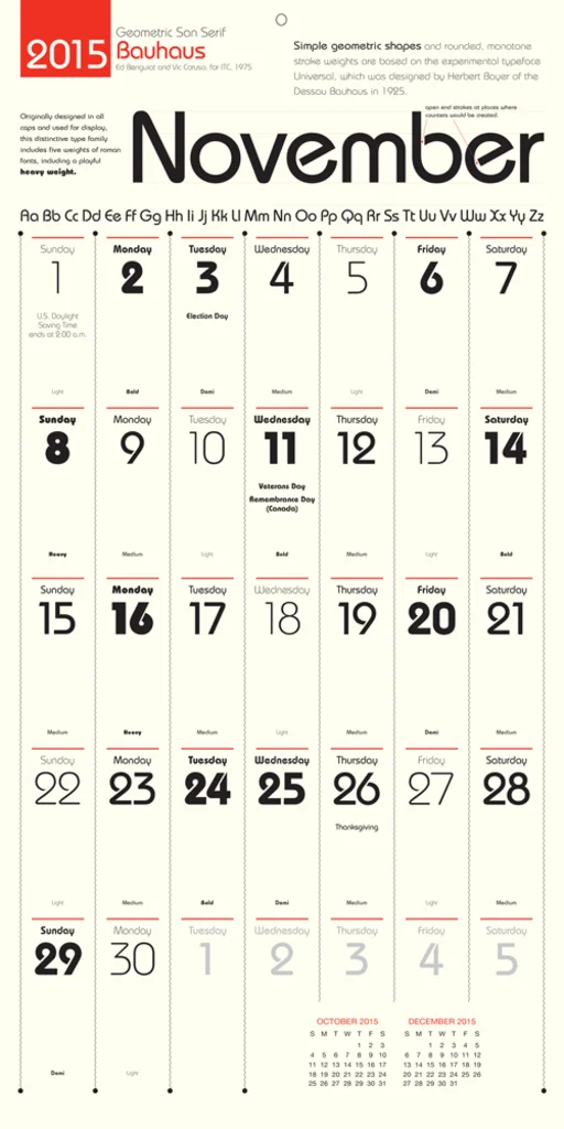 Design Nerd Alert: Wall Calendar Honors A New Typeface Every Month ...