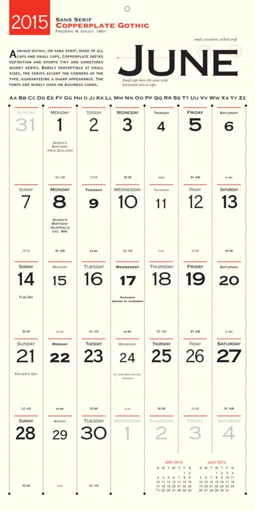 Design Nerd Alert: Wall Calendar Honors A New Typeface Every Month ...