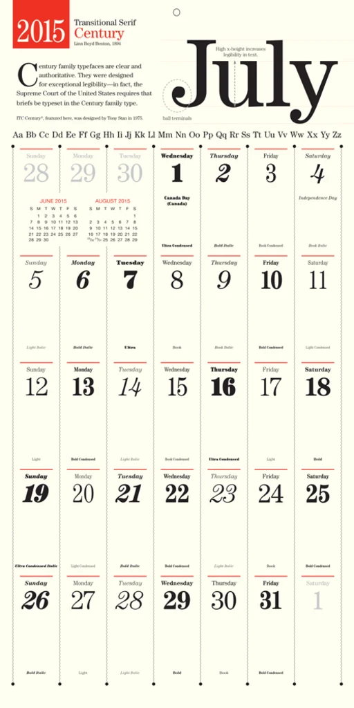 Design Nerd Alert: Wall Calendar Honors A New Typeface Every Month ...