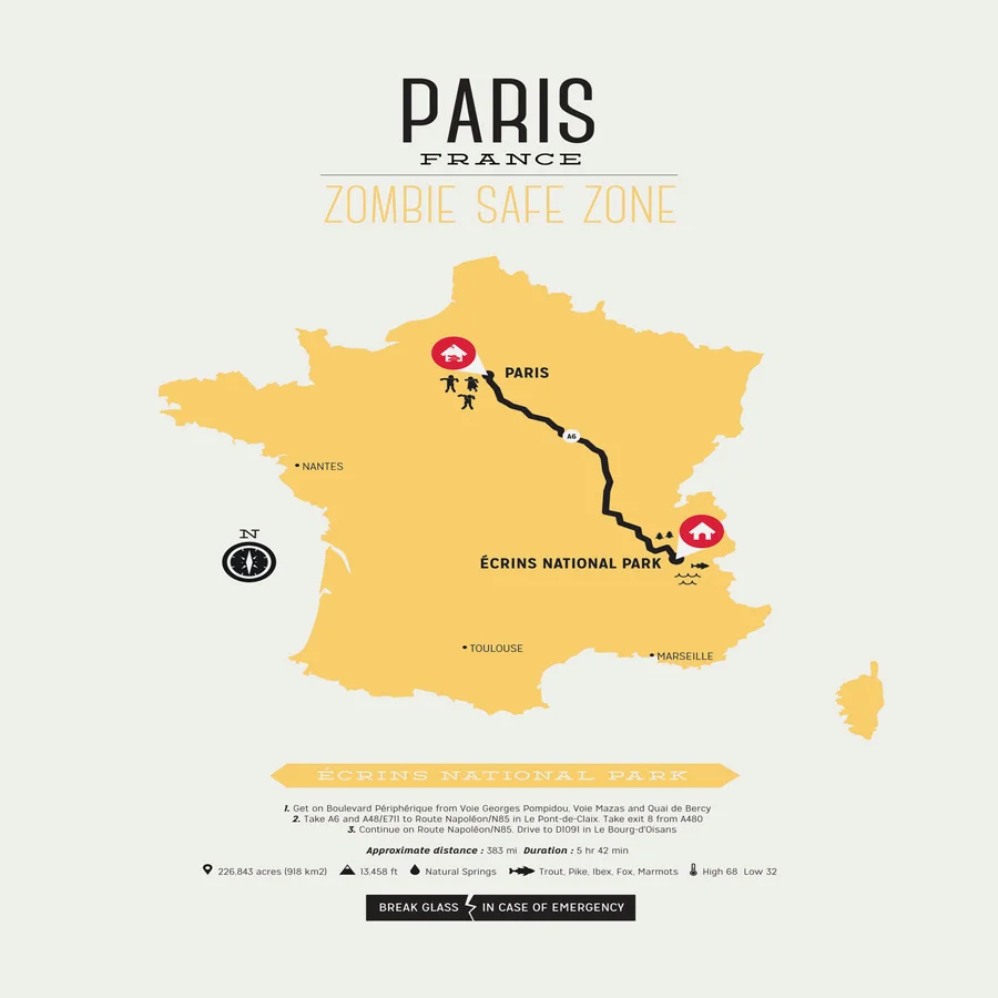 Chart Your Escape From The Zombie Apocalypse, With These Handy Maps ...