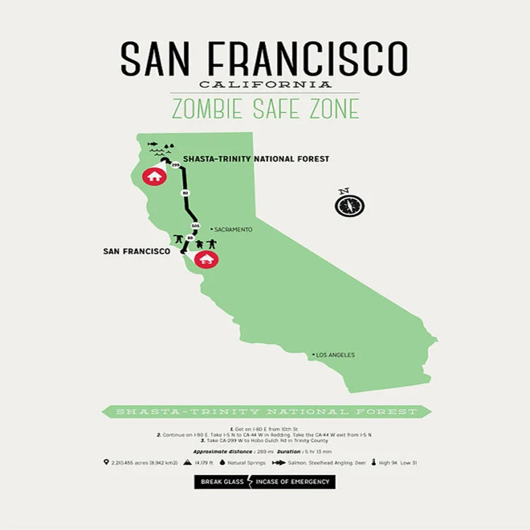 Chart Your Escape From The Zombie Apocalypse, With These Handy Maps ...