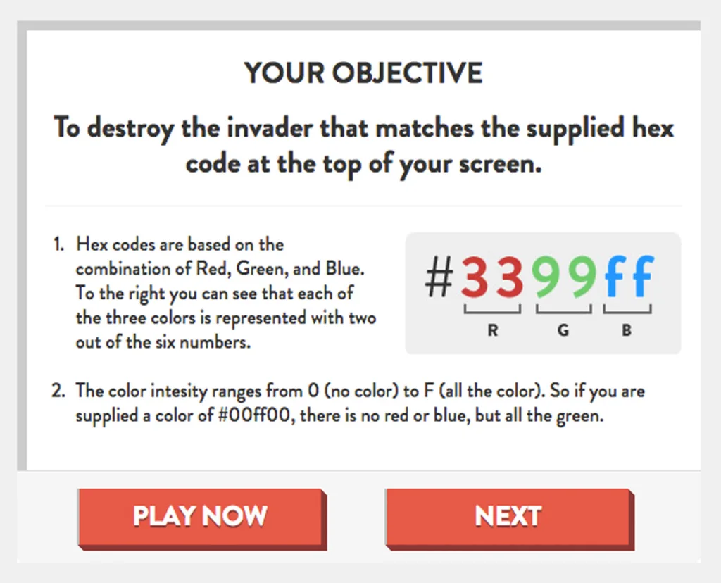Learn How Hex Color-Codes Work By Playing Space Invaders - Fast Company