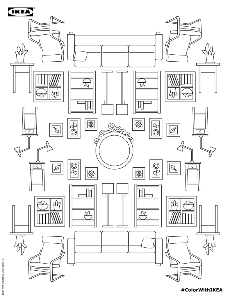 furniture coloring pages to print