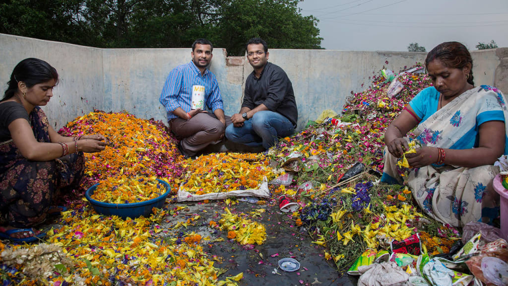 These Indian Entrepreneurs Upcycle Leftover Religious Flowers Into ...