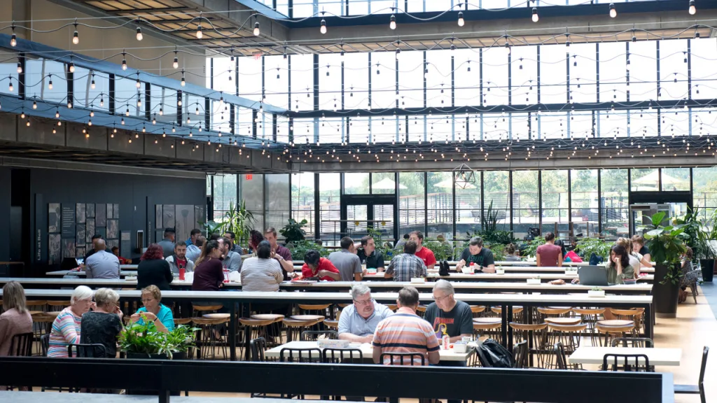 A food hall opens inside the building that birthed the cellphone - Fast ...