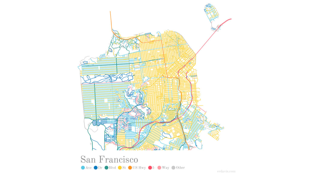 These colorful maps reveal the hidden logic of your city's street names ...