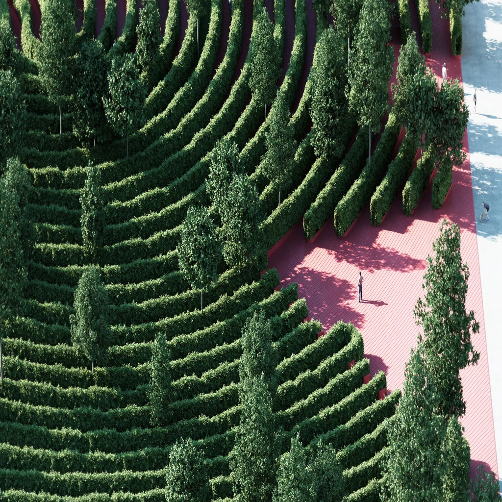 This maze-like urban park is designed to keep everyone 6 feet apart ...
