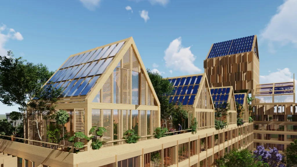 This sustainable neighborhood of the future is designed to manage both ...