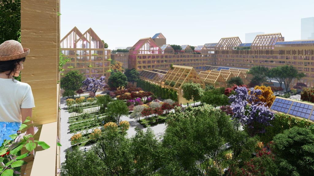 This sustainable neighborhood of the future is designed to manage both ...