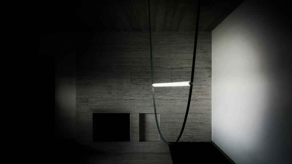 This stringy chandelier is all about its very long cord - Fast Company