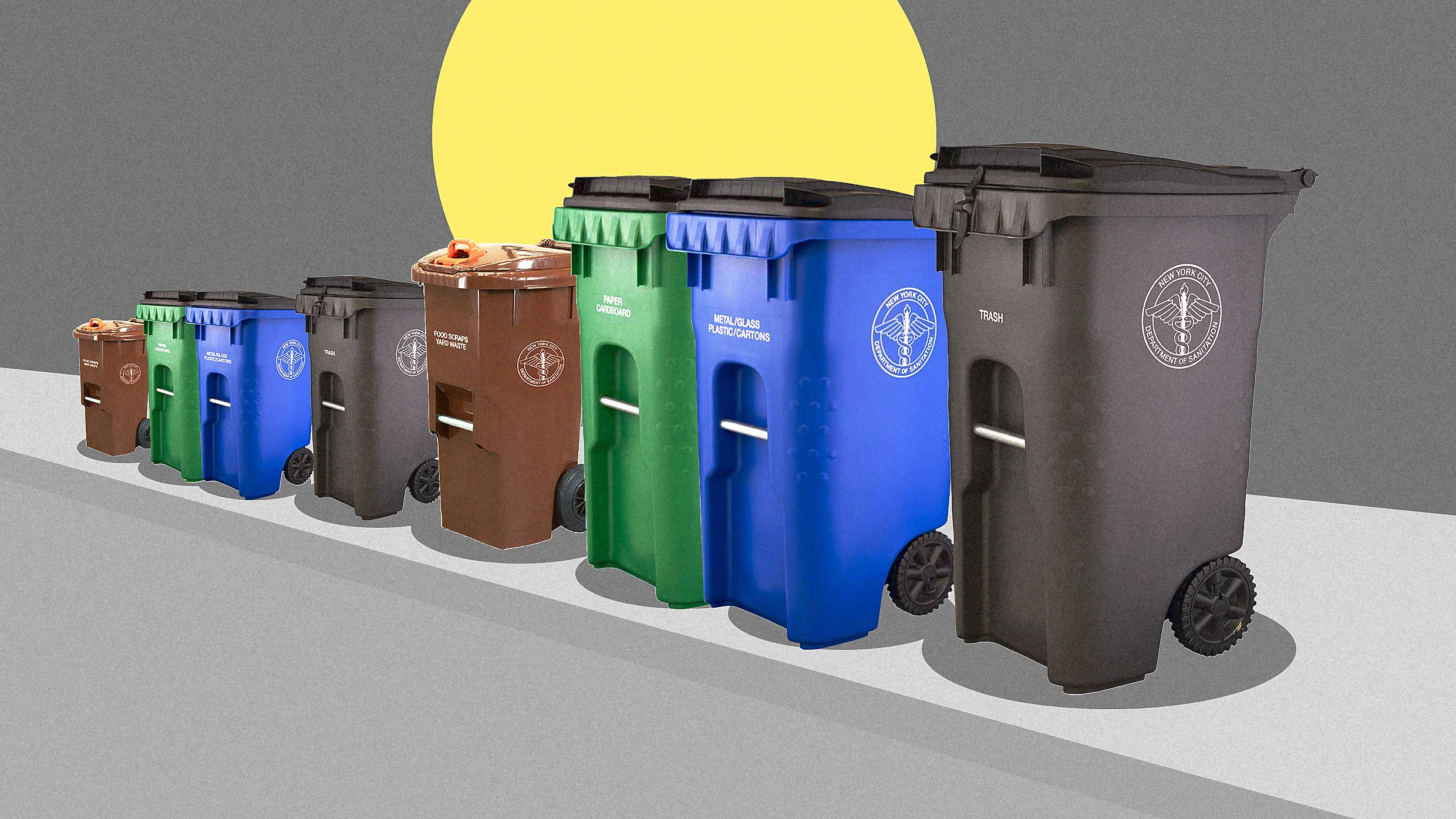 Plastic Trash Barrels Roughneck™ Wheeled Trash Can | Rubbermaid