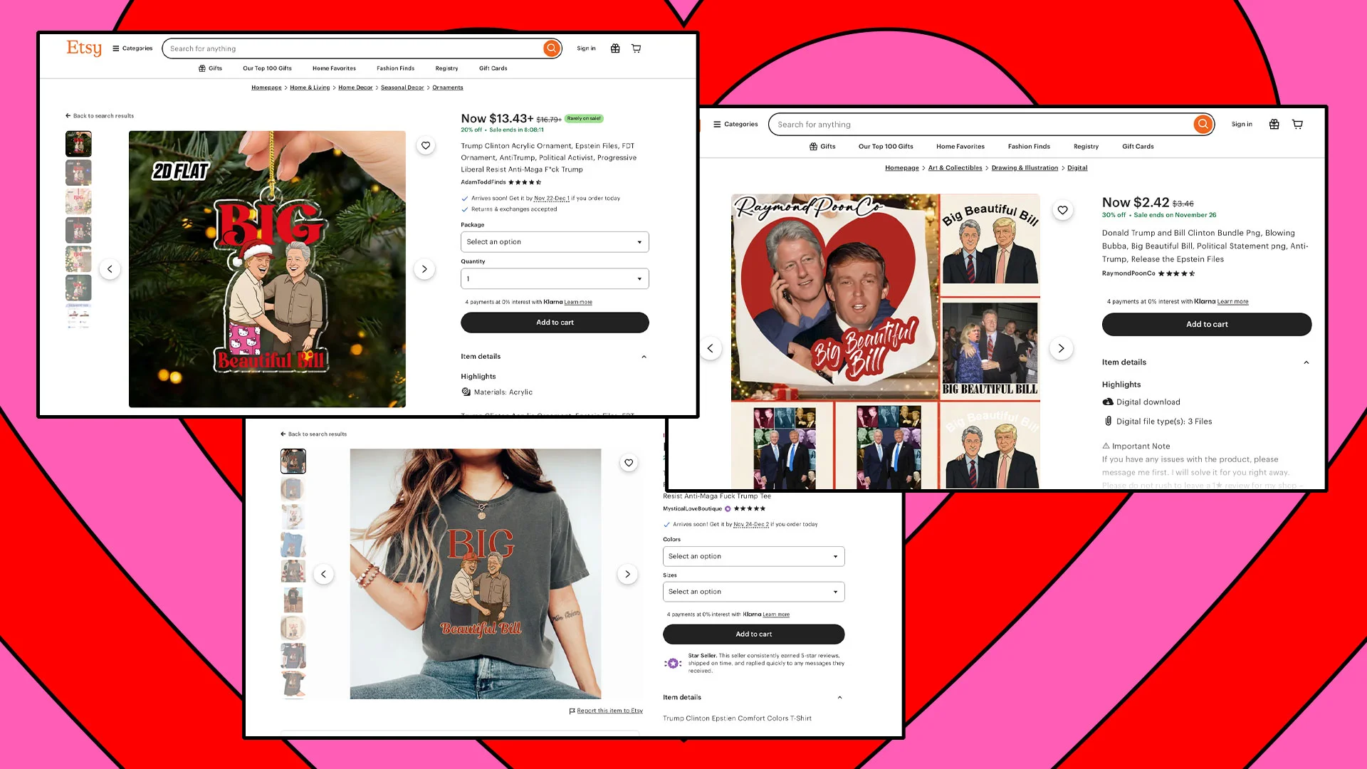 Epstein's 'Bubba' email inspires Donald Trump-Bill Clinton Etsy merch ...