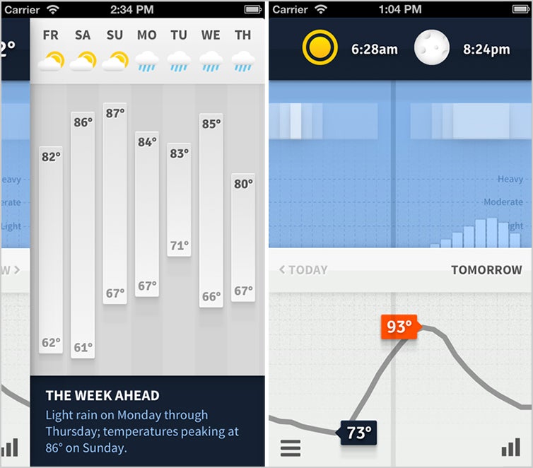 This iPhone App Reports The Weather As A Daily Infographic - Fast Company