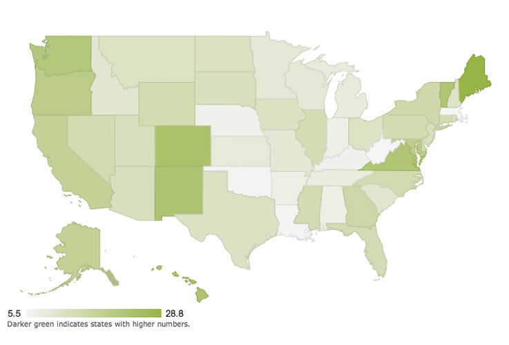 Mapping The States That Lead In Green Jobs, LEED Buildings, And Energy ...