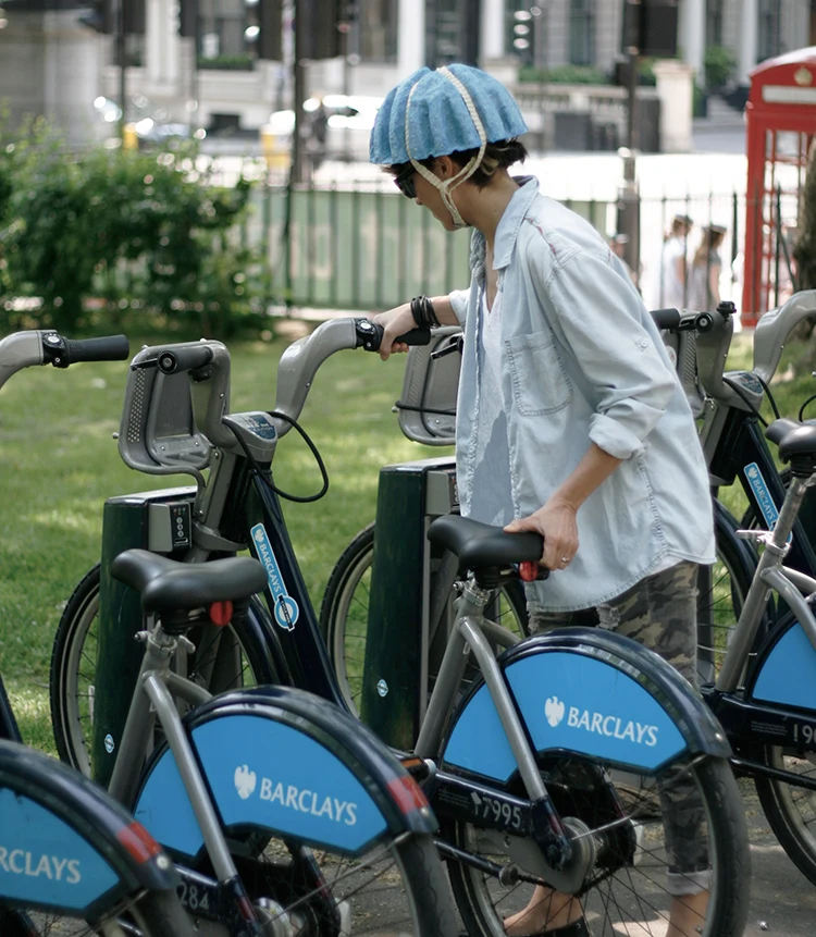 A Disposable Helmet Made Of Paper Pulp, For Bike Sharing Programs ...