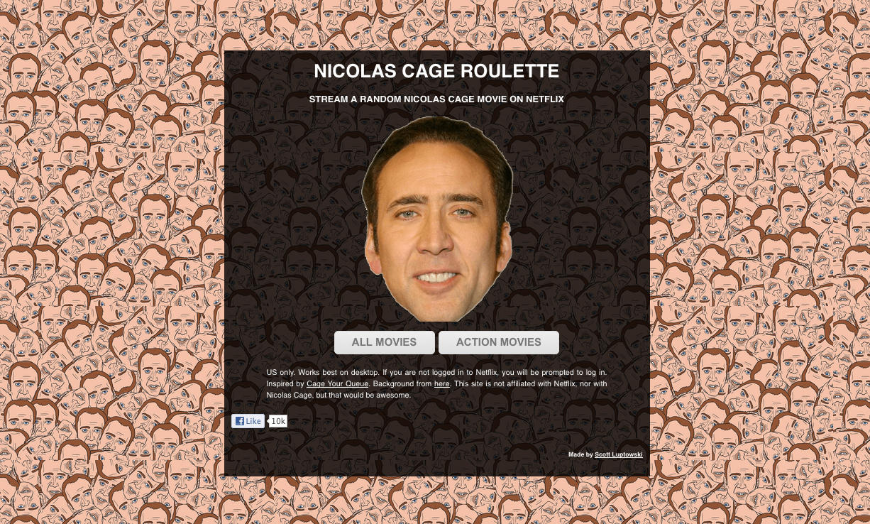 Netflix Users Play "Nicolas Cage Roulette"; Never Lose - Fast Company