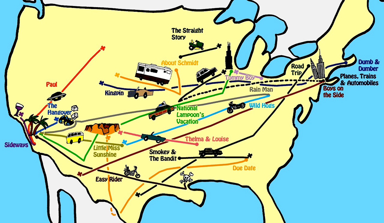 Infographic: Navigate America With This Road Trip Movie Map - Fast Company