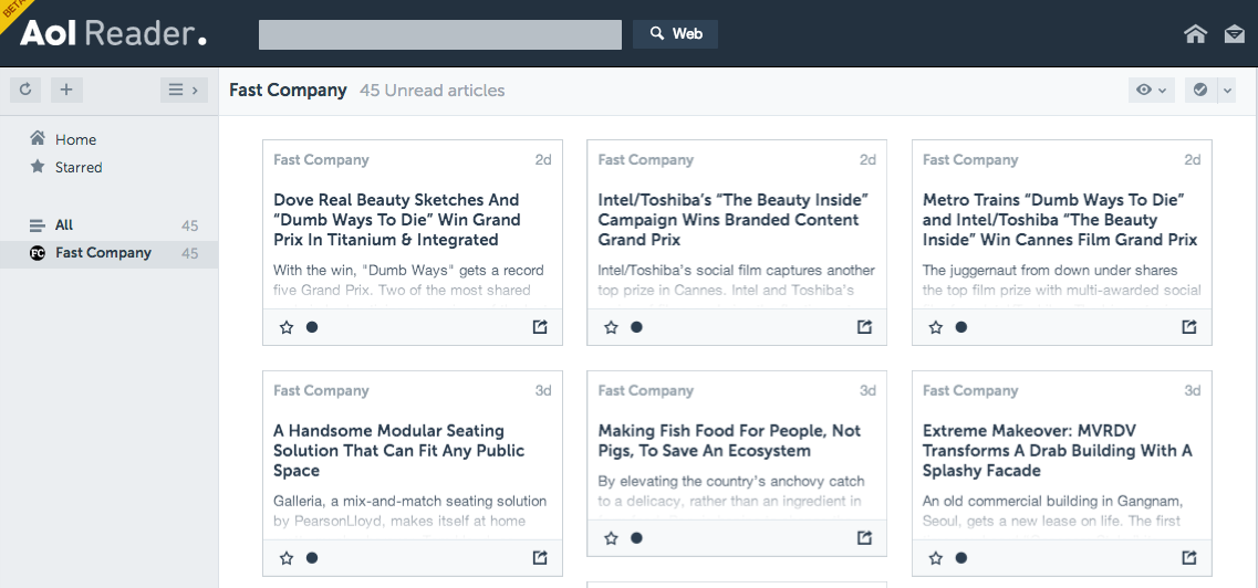 AOL Launches Google Reader Alternative: AOL Reader - Fast Company