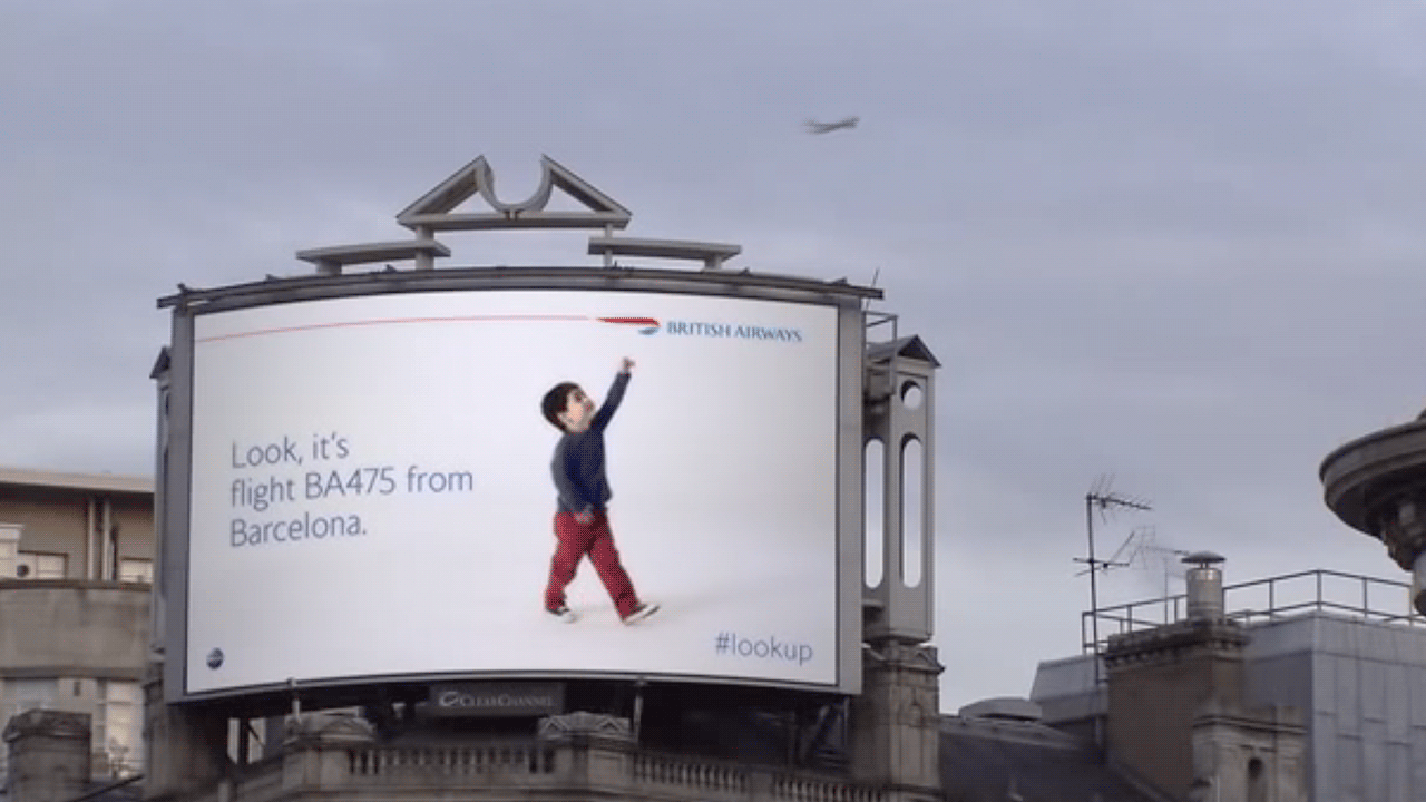 These Interactive British Airways Billboards "Point" To Planes Flying ...