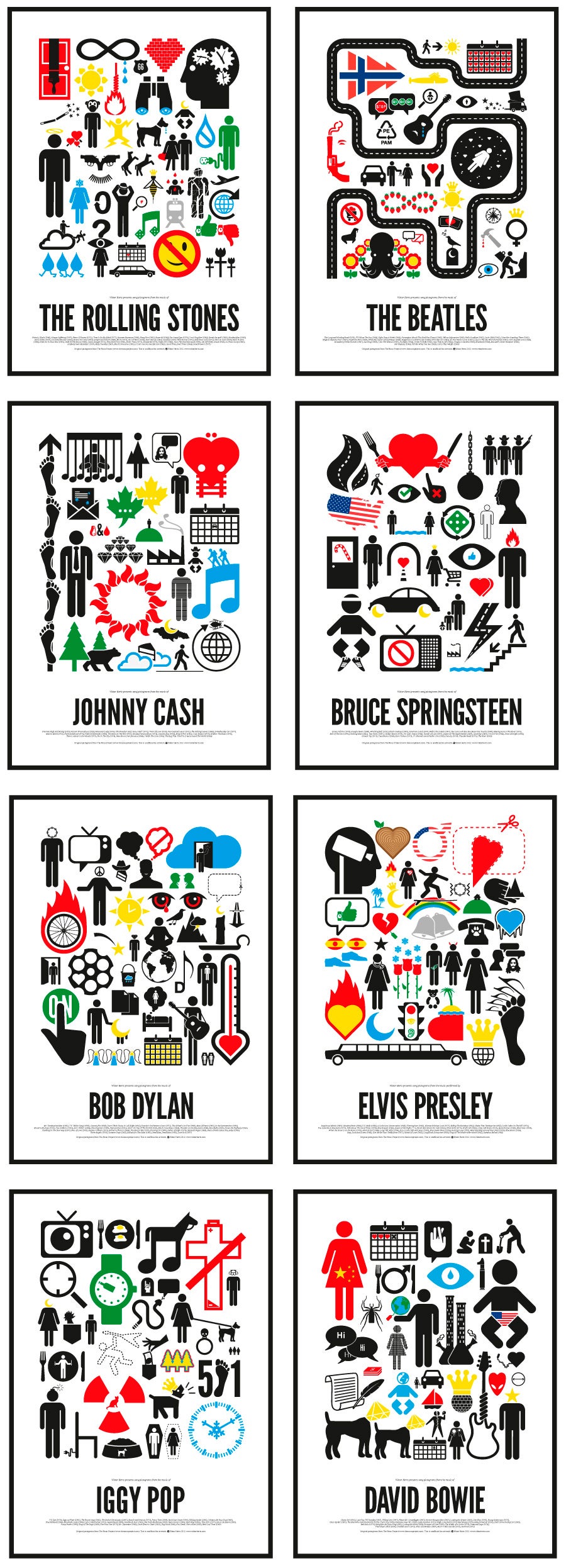 Infographic: Rock Pictograms Visualize Music Of The Beatles, The Boss ...