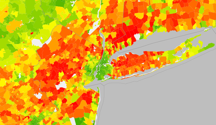 A Map Of The Carbon Footprint Of All 31,000 ZIP Codes In The U.S ...