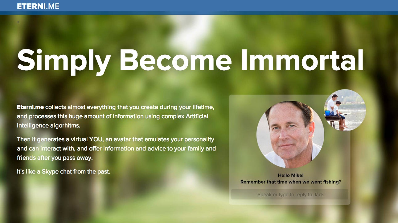 Eterni.me Wants To Let You Skype Your Family After You're Dead - Fast ...