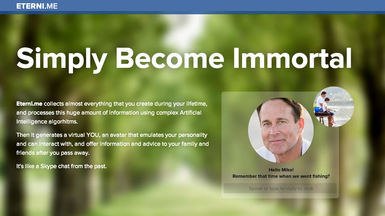 Eterni.me Wants To Let You Skype Your Family After You're Dead - Fast ...