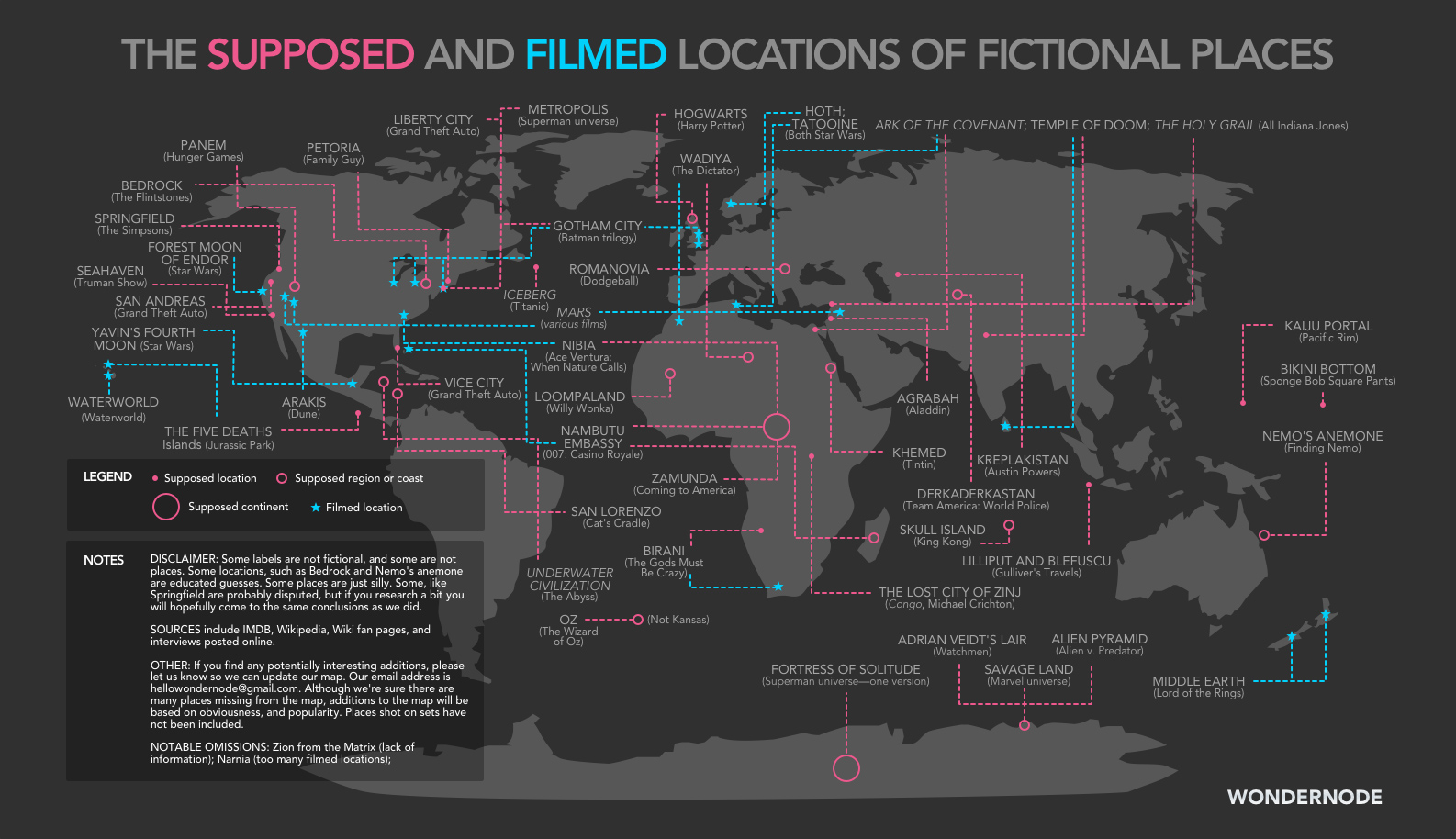 A Map Of Your Favorite Fictional Places, From Oz To Loompaland - Fast ...