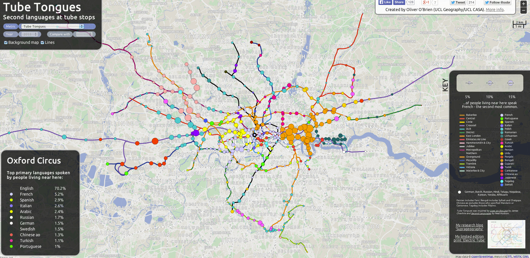 A Portrait Of London's Diversity, Drawn From Languages Spoken Near Tube ...