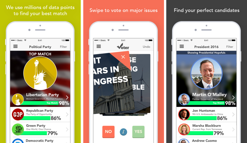 Inside Voter, The Tinder-Like App For Picking Political Candidates ...