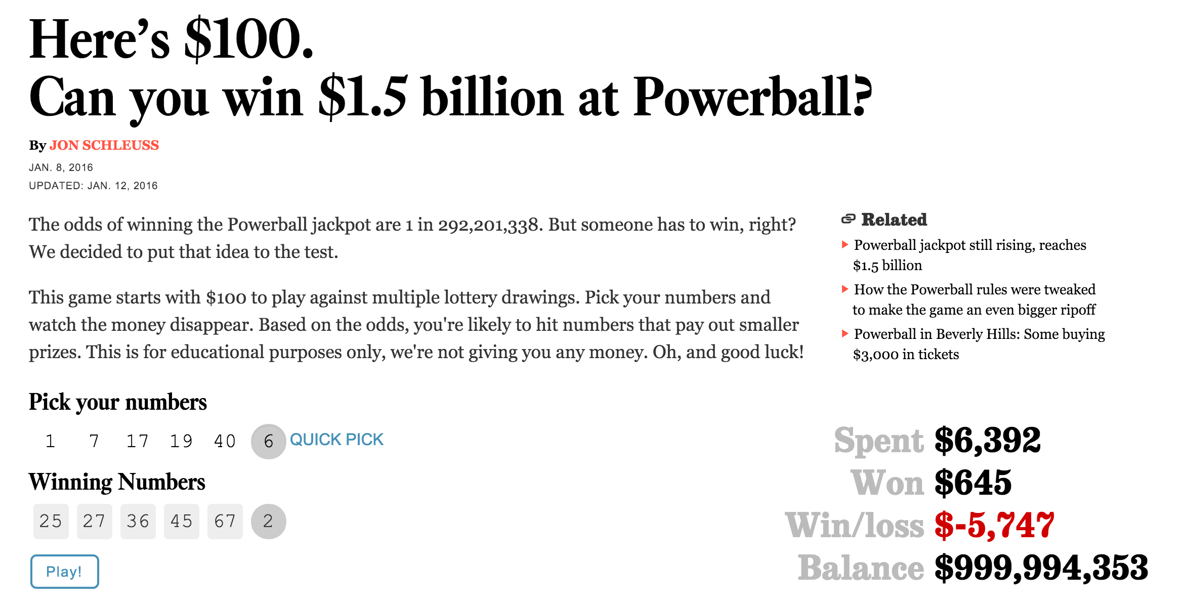 Betting Your Paycheck On Powerball? Try This Simulator First - Fast Company
