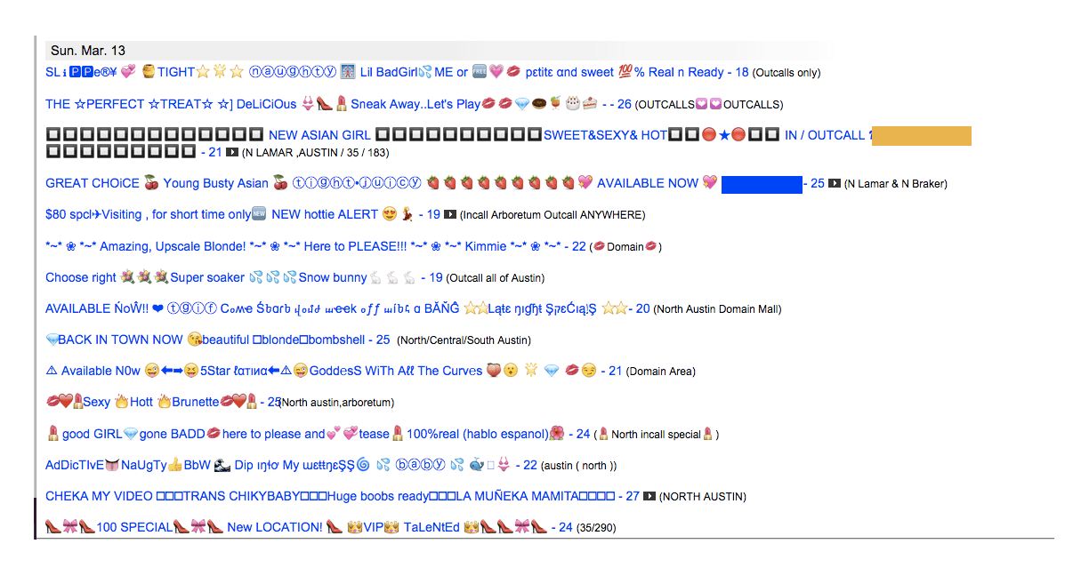 Backpage.com Is Still A Hotbed For Prostitution Ads During SXSW - Fast ...