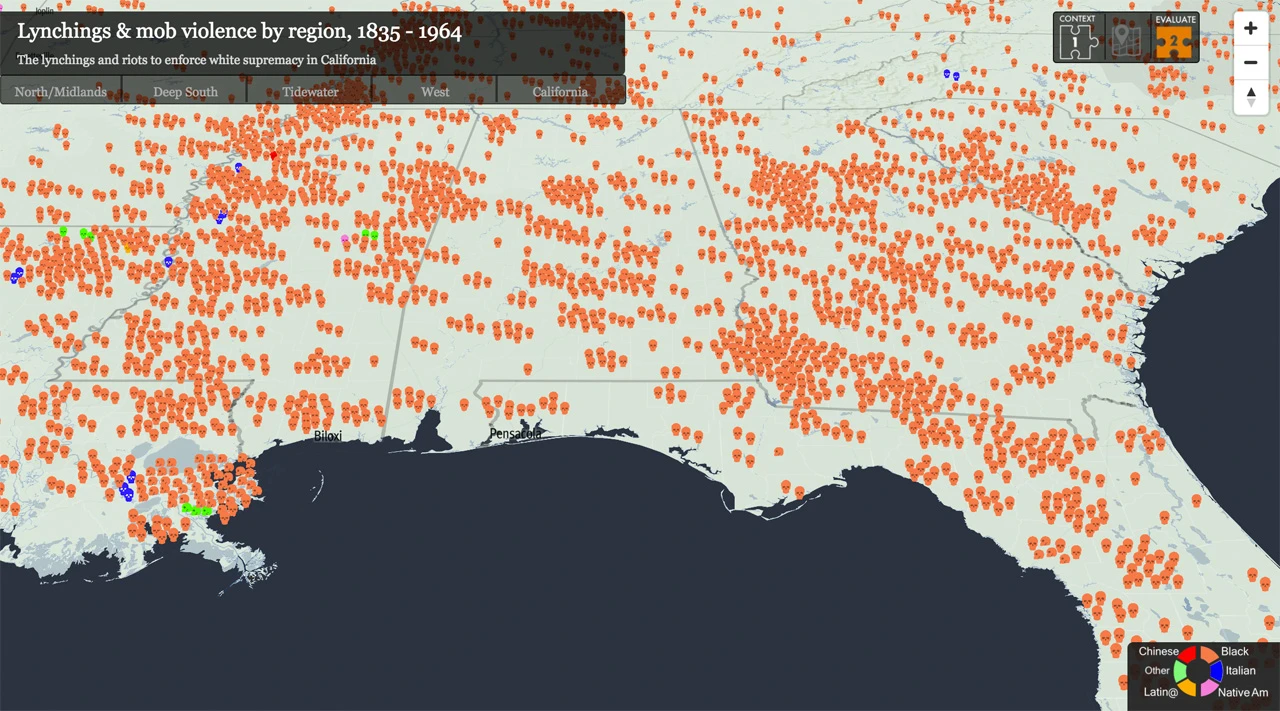 Each Dot On This Map Is A Place Where A Person Of Color Was Lynched ...